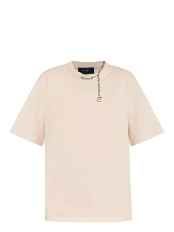 Sportmax Chain-embellished T-shirt - Neutrals