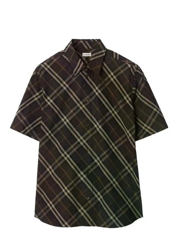 Burberry Check-pattern Cotton Shirt - Brown