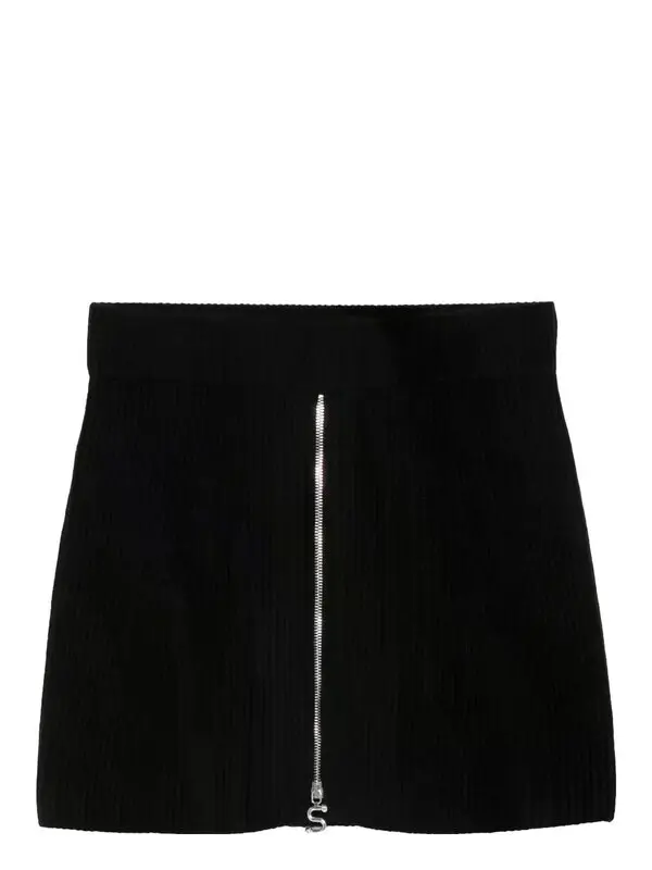 Sportmax Ribbed Zip-front Mini Skirt - Black