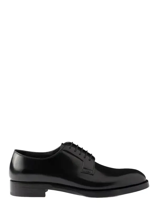 Prada Leather Oxford Shoes - Black