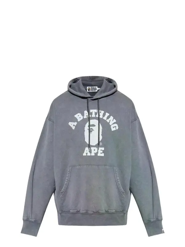 A BATHING APE Logo-print Cotton Hoodie - Grey