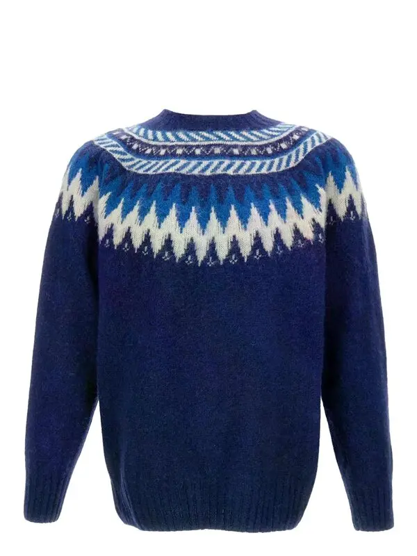 Howlin' Fair-isle Pattern Crew-neck Sweater - Blue