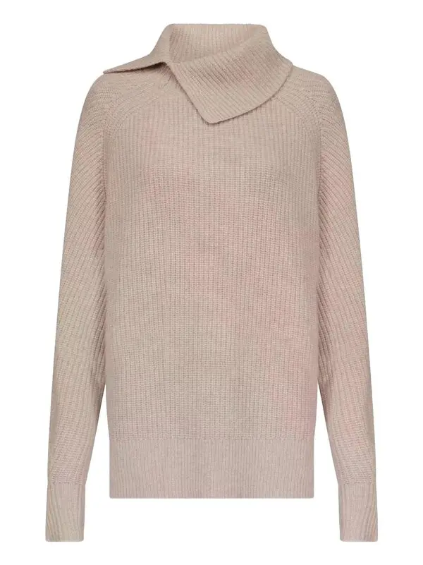 Loulou De Saison Cecil Ribbed-stand Collar Sweater - Neutrals