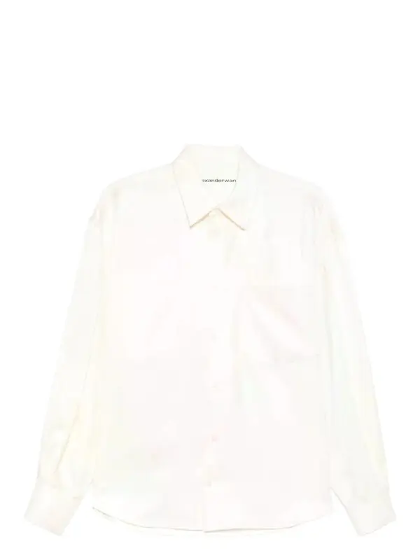 Alexander Wang Cut-out Silk Shirt - Neutrals