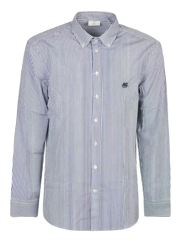 Etro Stripe-pattern Cotton Shirt - Blue