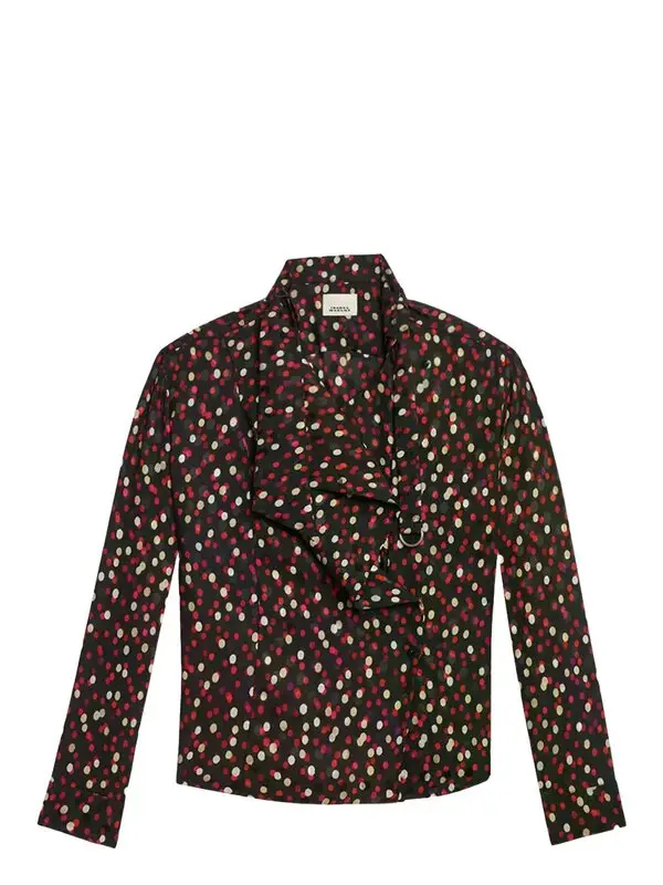 Isabel Marant Emany Ruffled Polka-dot Top - Black