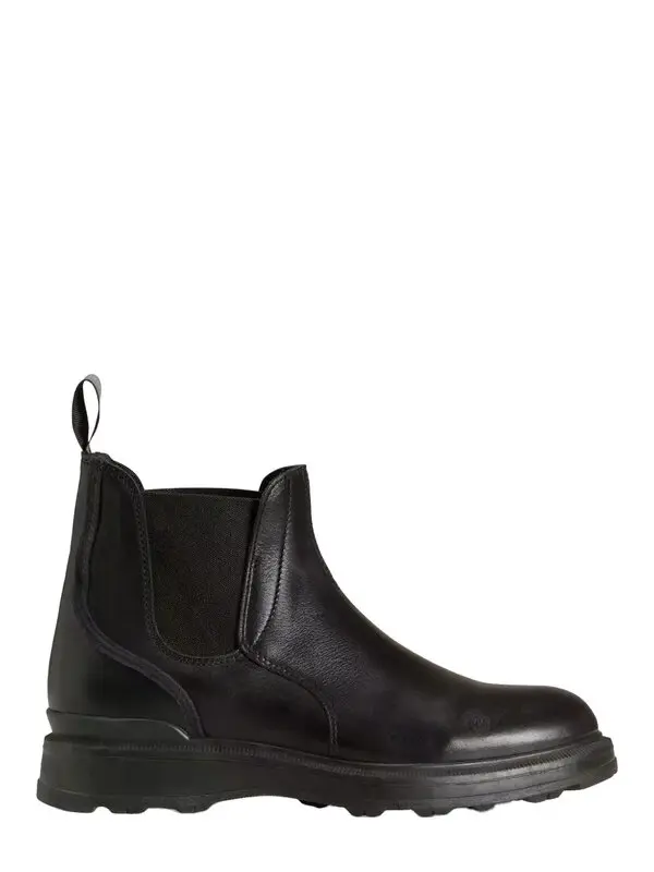 Woolrich Elastic-panelled Leather Boots - Black