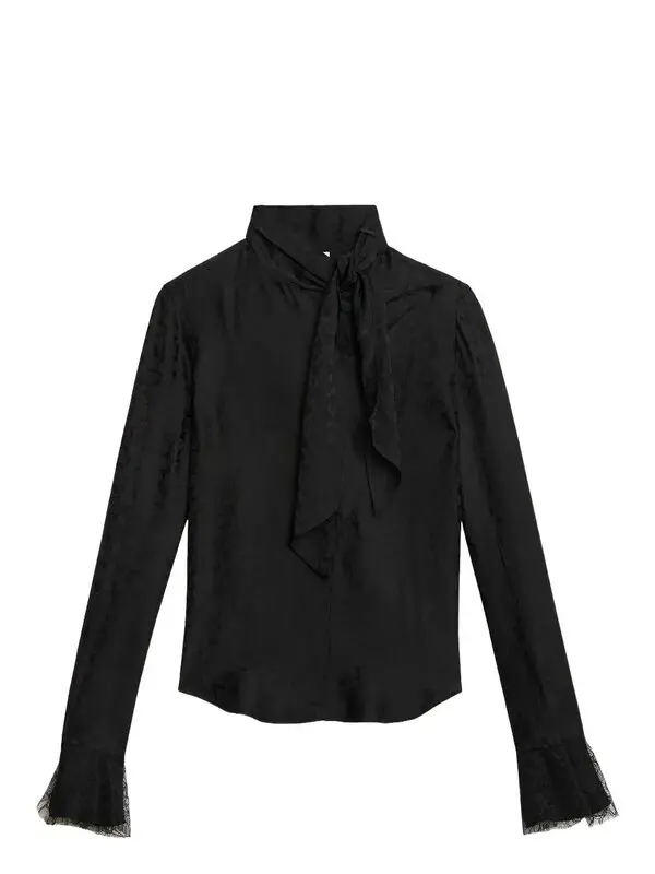 Isabel Marant Raphaella Ruffled-cuff Blouse - Black