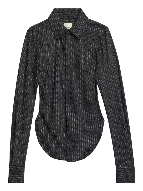 Isabel Marant Romea Pinstripe Shirt - Grey