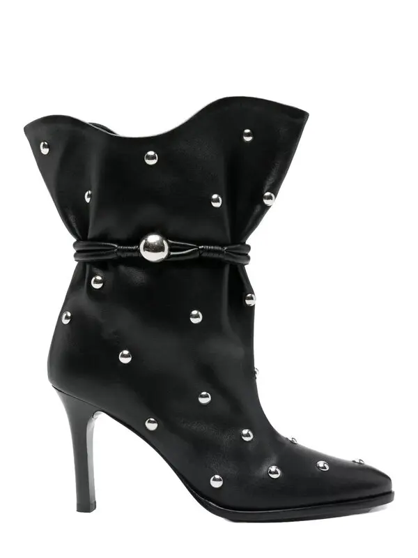 Isabel Marant 100mm Lolya Studded Leather Boots - Black