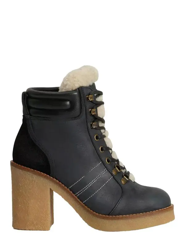 Woolrich Lace-up Shearling Boots - Black