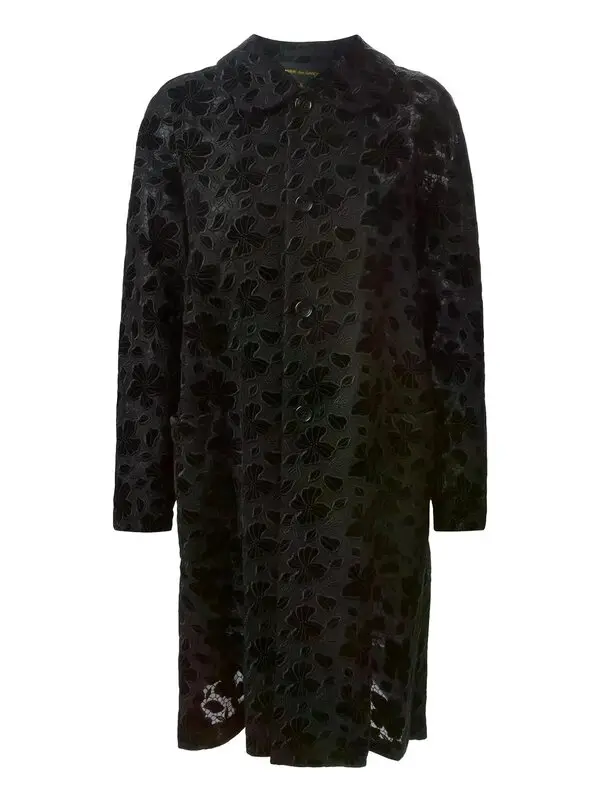 Comme Des Garçons Lace Buttoned Coat - Black