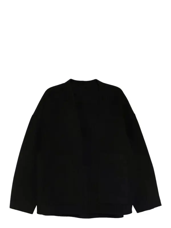 CROQUIS Cross-collar Wool Jacket - Black