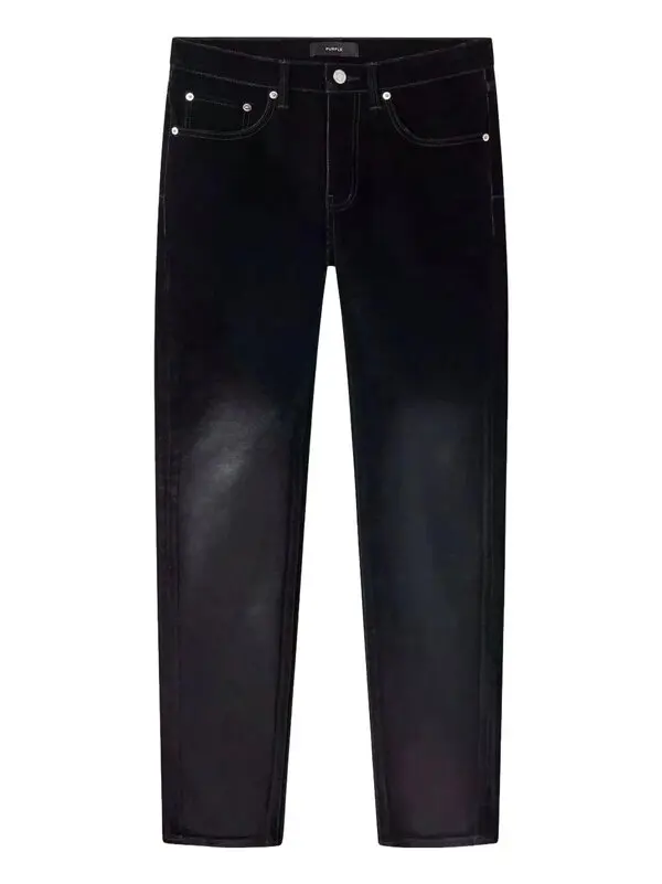PURPLE BRAND P001 Flock-dipped Jeans - Black