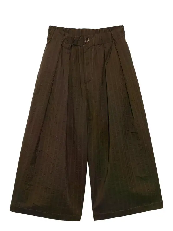 UMA WANG Pleated Wide-leg Trousers - Brown