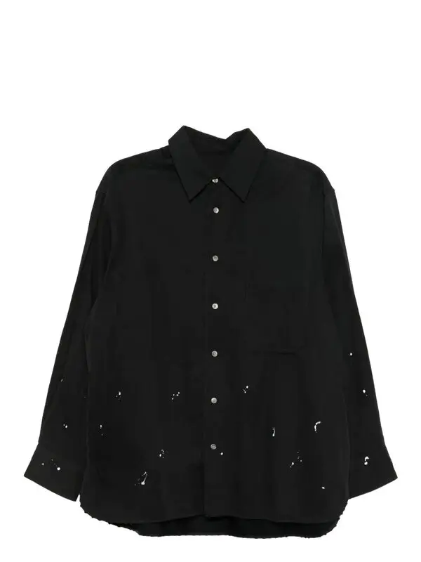 CROQUIS Splatter And Distressed Shirt - Black