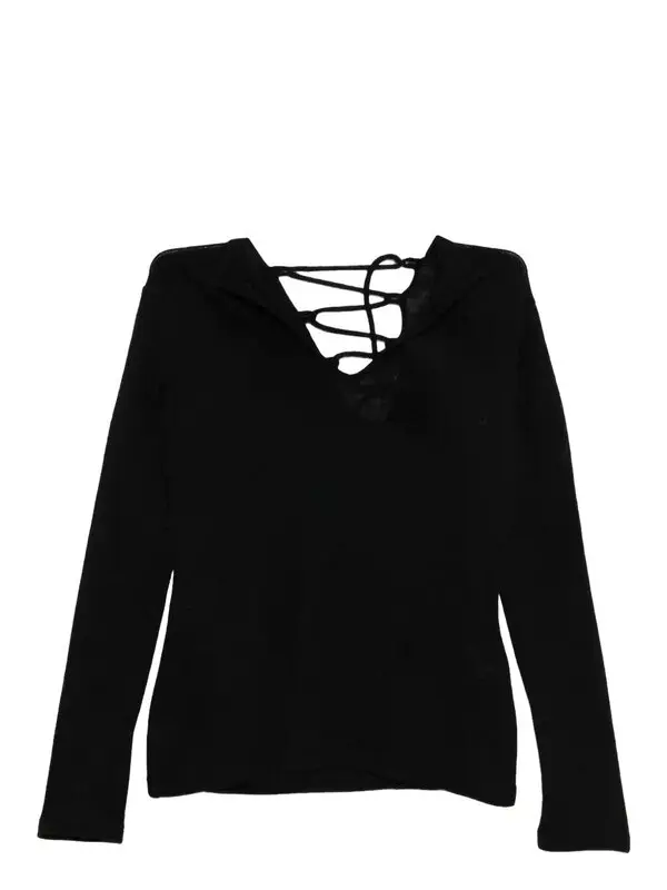 Yohji Yamamoto Lace-up Back Knitwear - Black