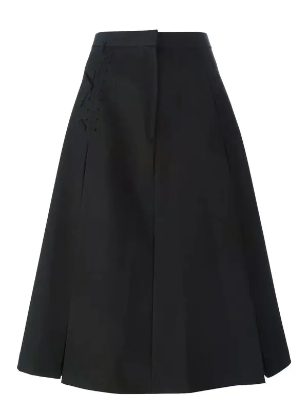 Comme Des Garçons A-line Skirt With Lace-up Detail - Black