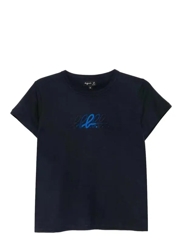 AGNÈS B. Logo Cotton T-shirt - Blue