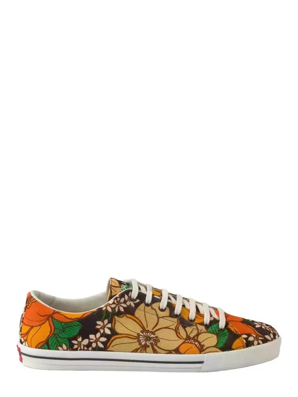 Prada Floral-print Canvas Sneakers - Brown
