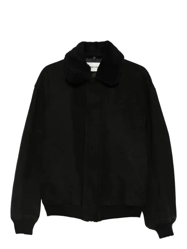 TONYWACK Fleece-collar Bomber Jacket - Black