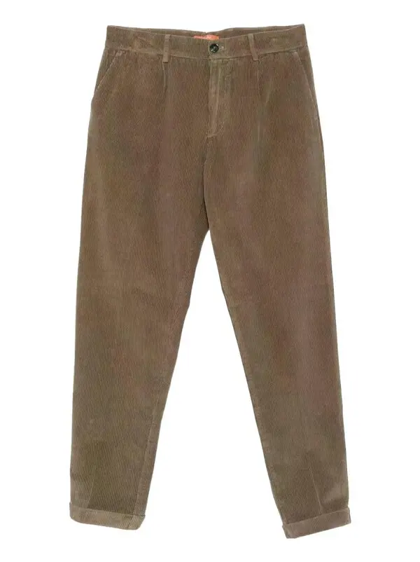 CRUNA Pleated Corduroy Trousers - Brown