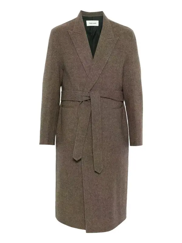 TONYWACK Belted Wrap Coat - Brown