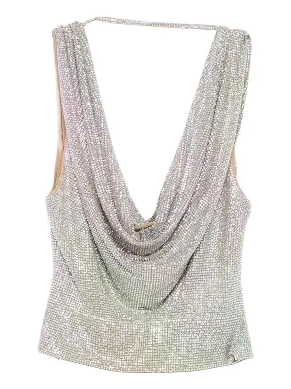 Giuseppe Di Morabito Embellished Cowl-neck Top - Silver