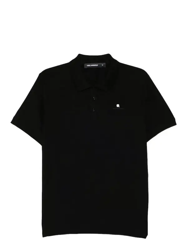 Karl Lagerfeld Logo-embossed Polo Shirt - Black