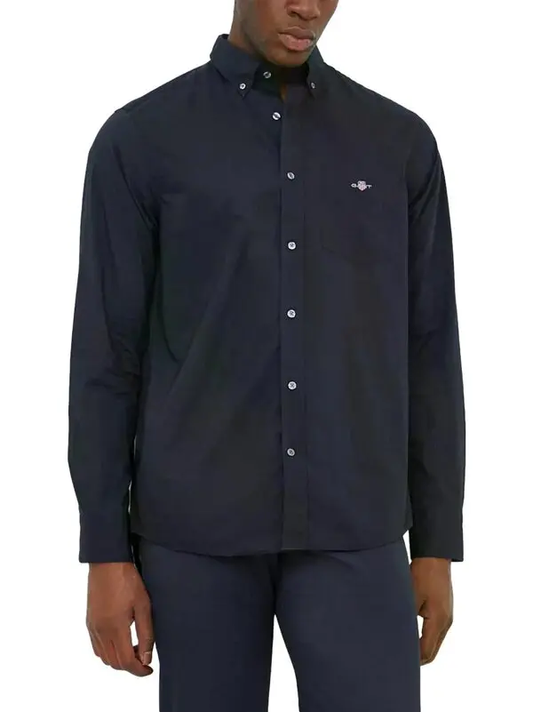 Gant Embroidered-logo Shirt - Black