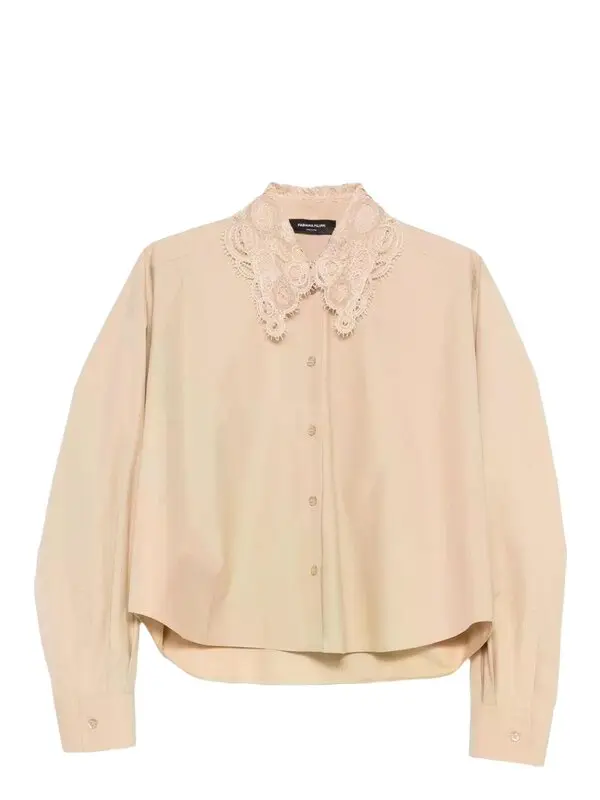 Fabiana Filippi Lace-trimmed Button-down Shirt - Neutrals