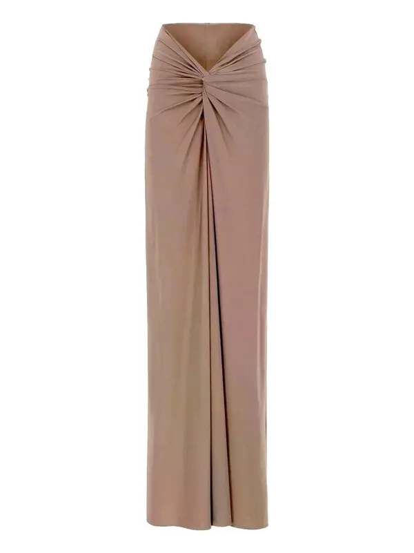 THE NEW ARRIVALS ILKYAZ OZEL Twisted-detail Maxi Skirt - Neutrals