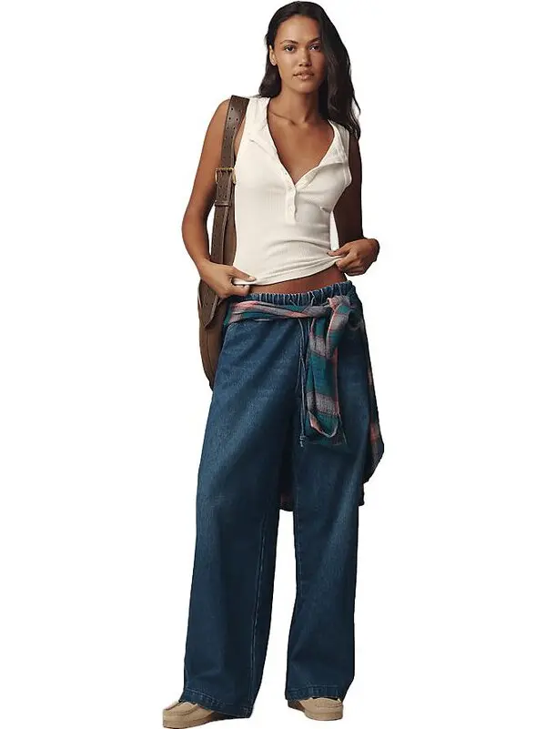 MOTHER High-rise Wide-leg Drawstring Jeans - Secret Sauce