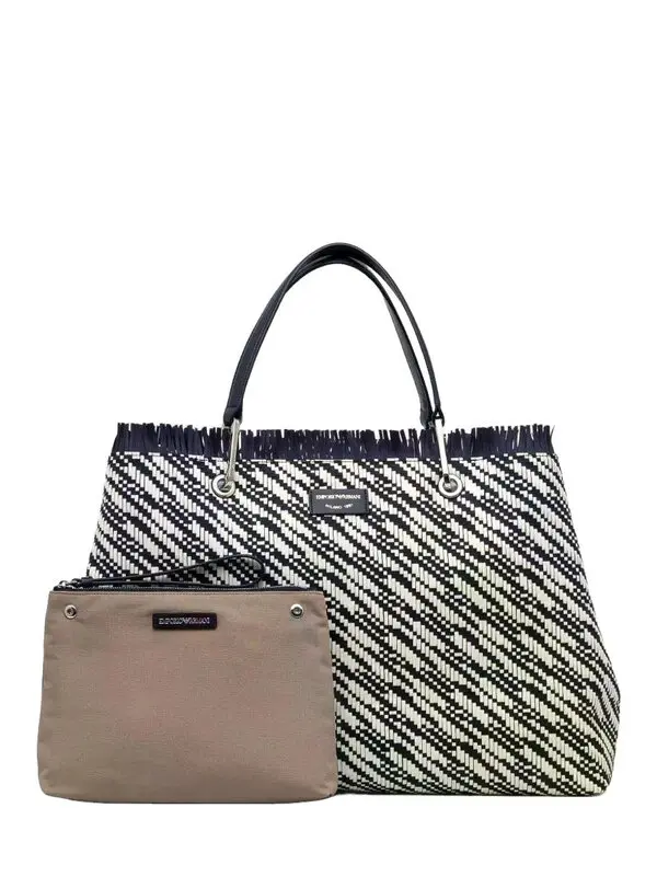 Emporio Armani Woven Tote Bag - Blue