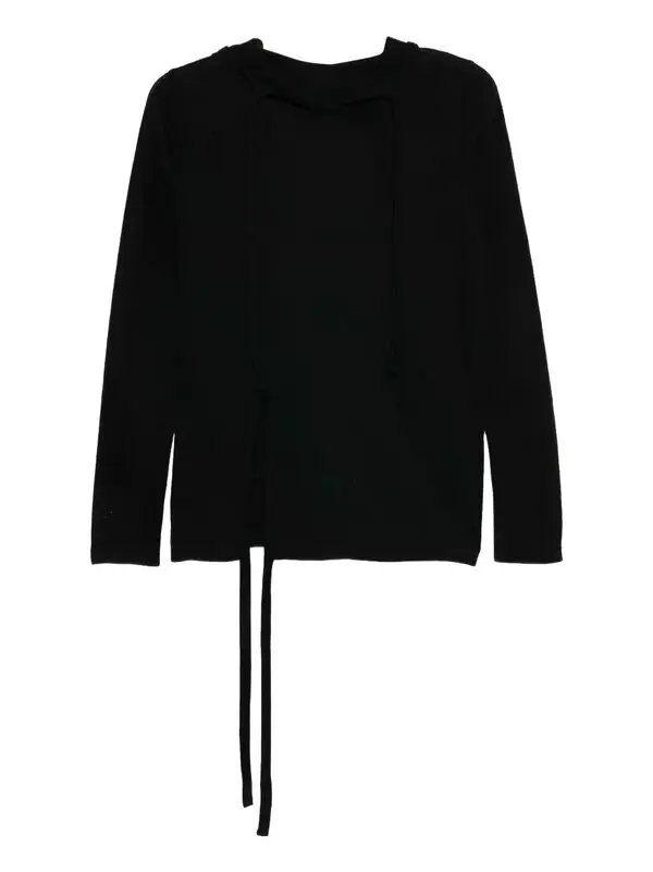 Yohji Yamamoto Wool Strap Hoodie - Black