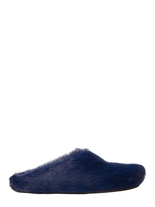 Marni Fussbett Calf Hair Slippers - Blue