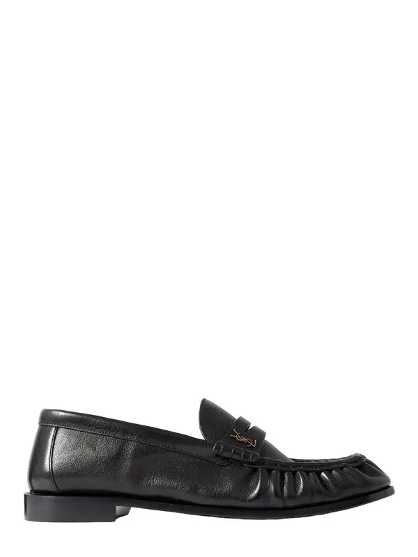 Saint Laurent Le Loafer Monogram Logo-appliquéd Leather Penny Loafers - Black