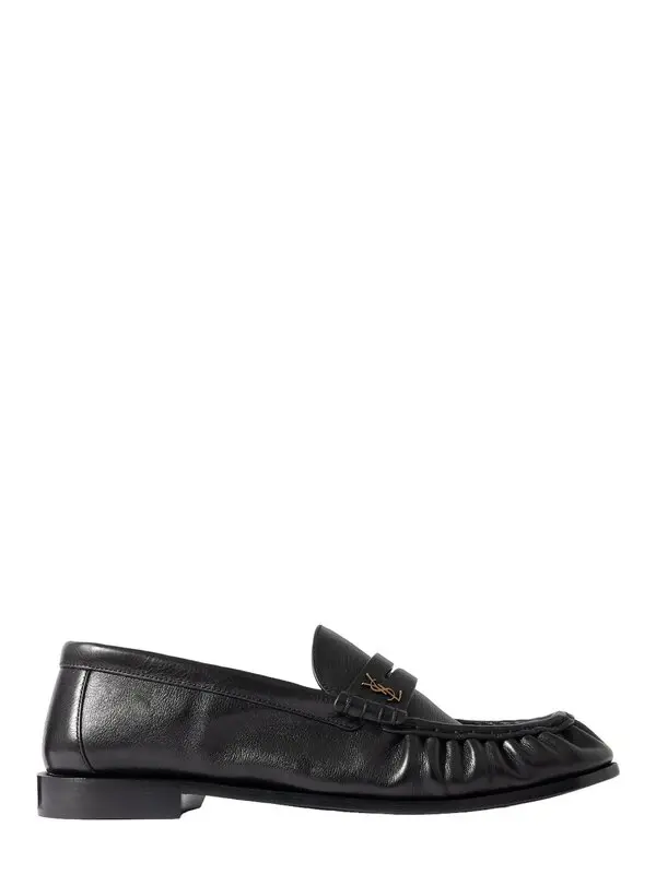 Saint Laurent Le Loafer Monogram Logo-appliquéd Leather Penny Loafers - Black