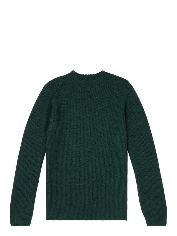 John Smedley Recycled Cashmere And Wool-blend Sweater - Green