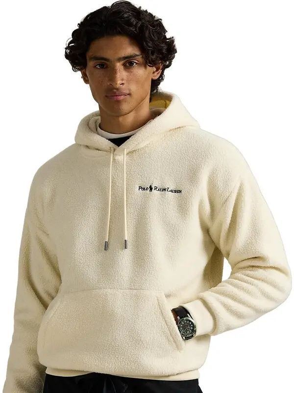 Ralph Lauren Relaxed Fit Logo Pile Fleece Hoodie - Andover Cream