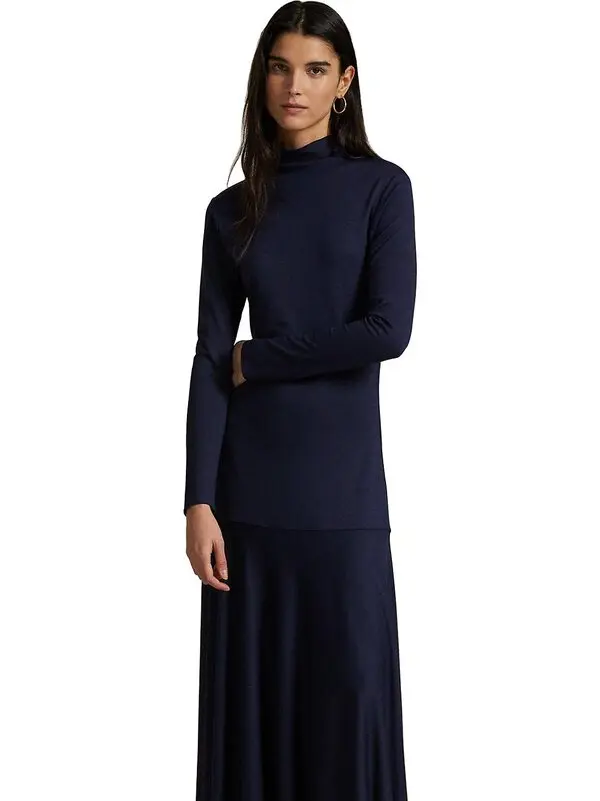 Ralph Lauren Ponte Turtleneck Maxidress - Ink