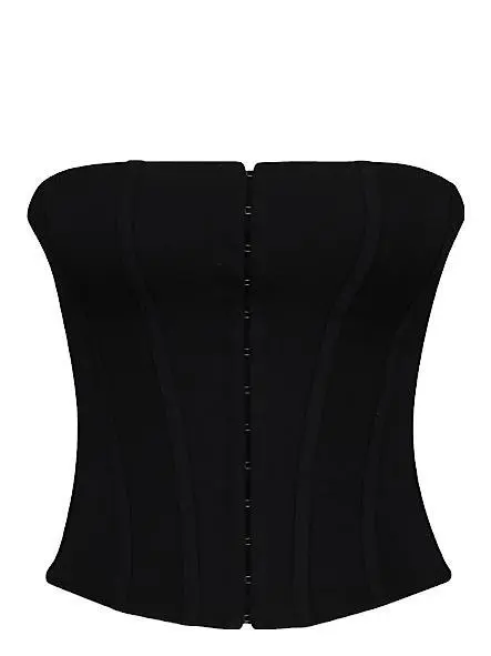 House Of Cb Strapless Corset Top - Black