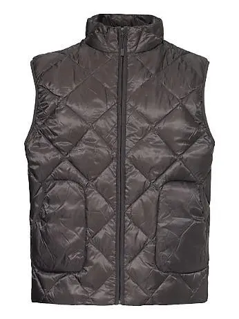 HIKING PATROL Quilted Sleeveless Nylon Gilet - Charcoal Black