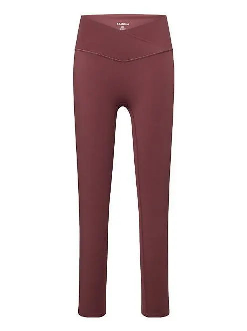 ADANOLA Ultimate Wrap Over Gym Leggings - Burgundy