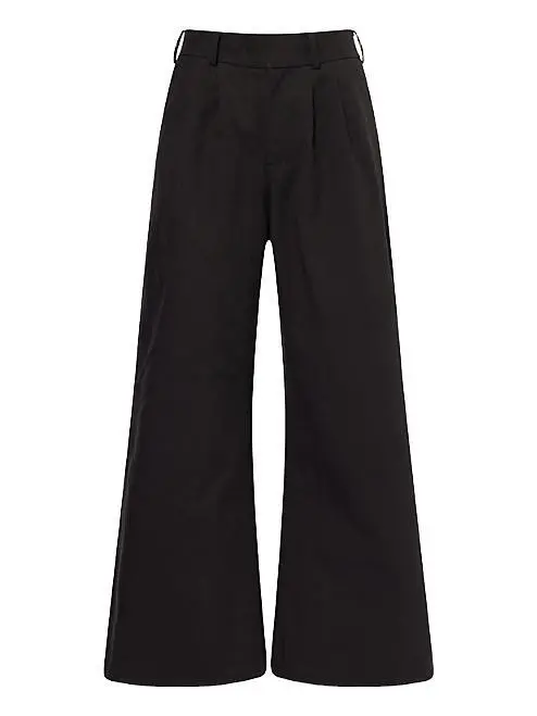 ENTIRE STUDIOS Wide-leg Cotton Trousers - Black