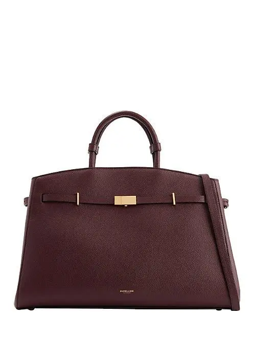 DEMELLIER The Hudson Leather Tote Bag - Burgundy Leather
