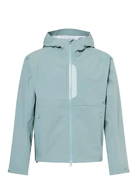 HIKING PATROL Hooded Waterproof Nylon Blend Jacket - Turquoise