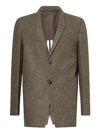 Rick Owens Concordian Notched-lapel Wool Jacket - Bosco