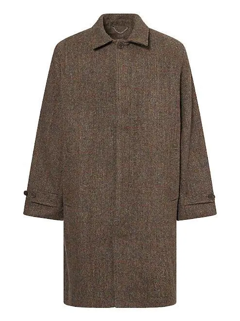 PALMES Cedric Long-sleeve Wool Overcoat - Brown