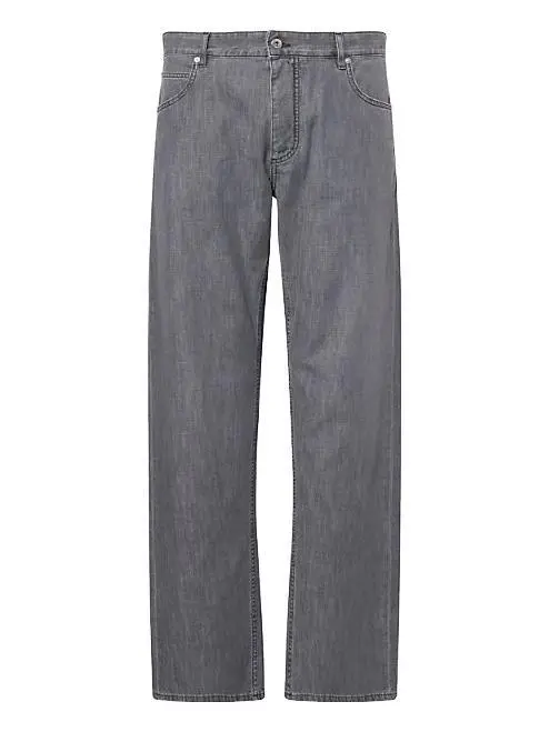 Bottega Veneta Faded-wash Straight-leg Denim Jeans - Washed Black